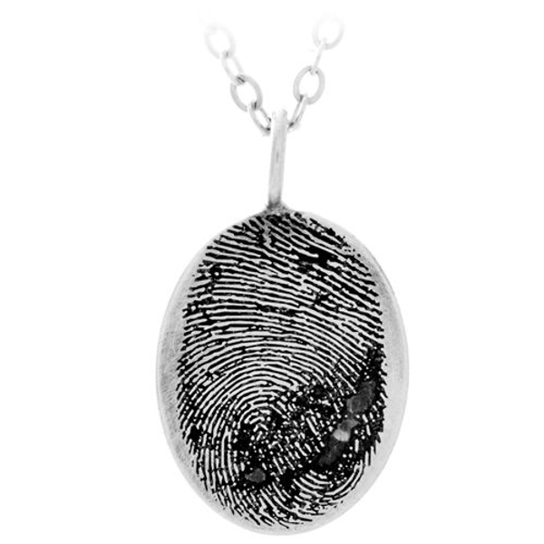 Silver Fingerprint Charm - Personalized Memorial Jewelry | Metal ...